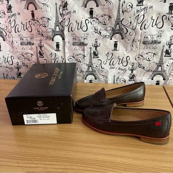 Marc Joseph | Shoes | Marc Joseph East Village Brown Grainy Leather Penny Loafers Women 75 ...